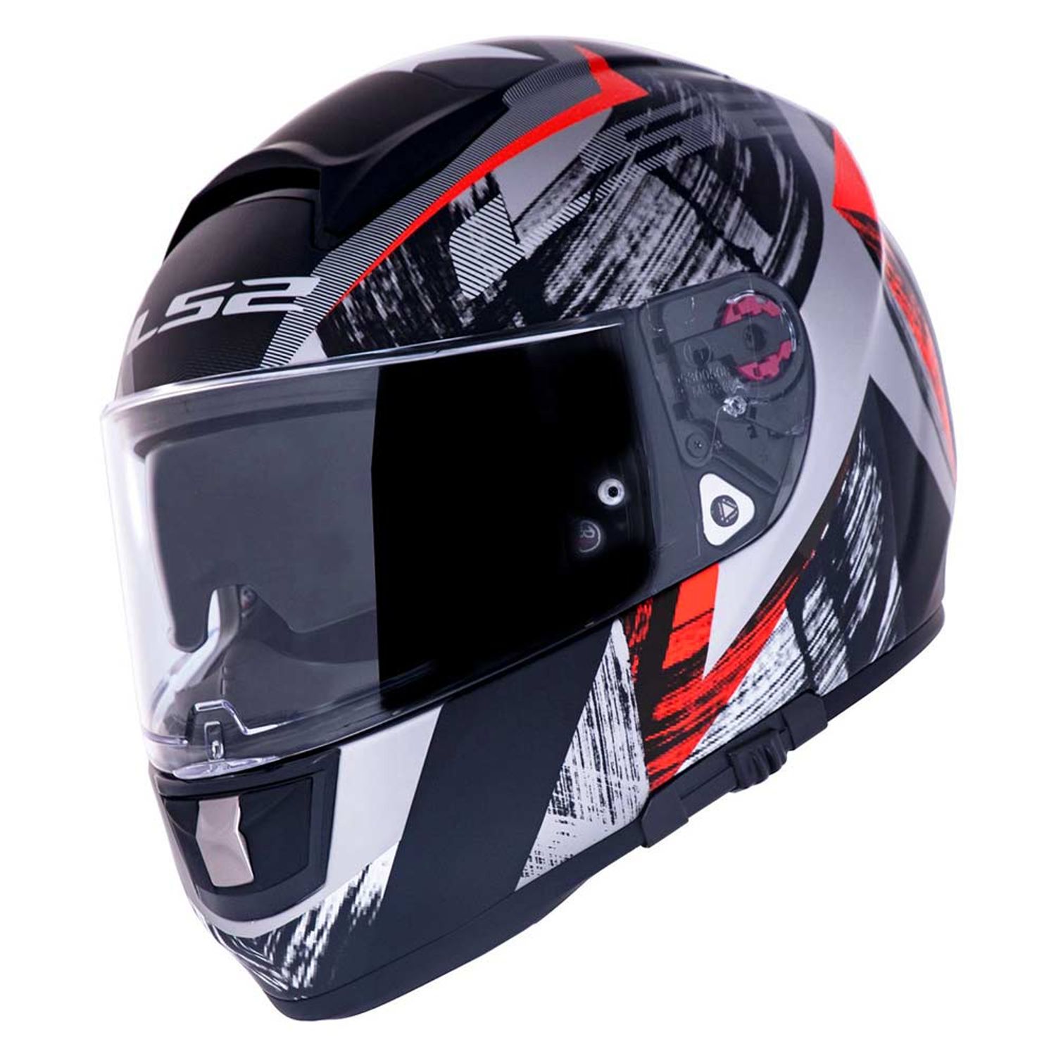 Capacete LS2 FF397 Vector Evo Scratch Preto e Vermelho - Nacar