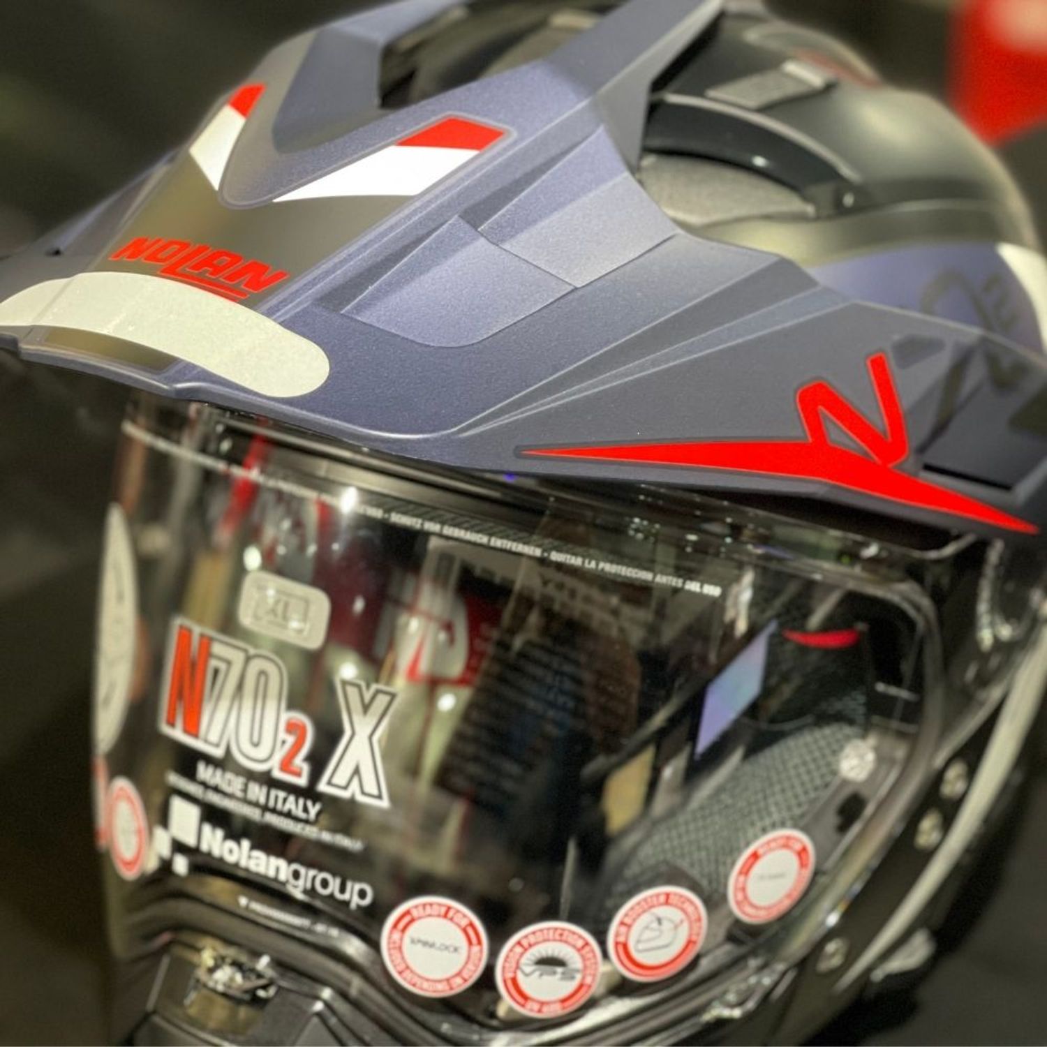 Capacete Nolan N70-2x Bungee Azul/Preto Fosco (38) - Nacar