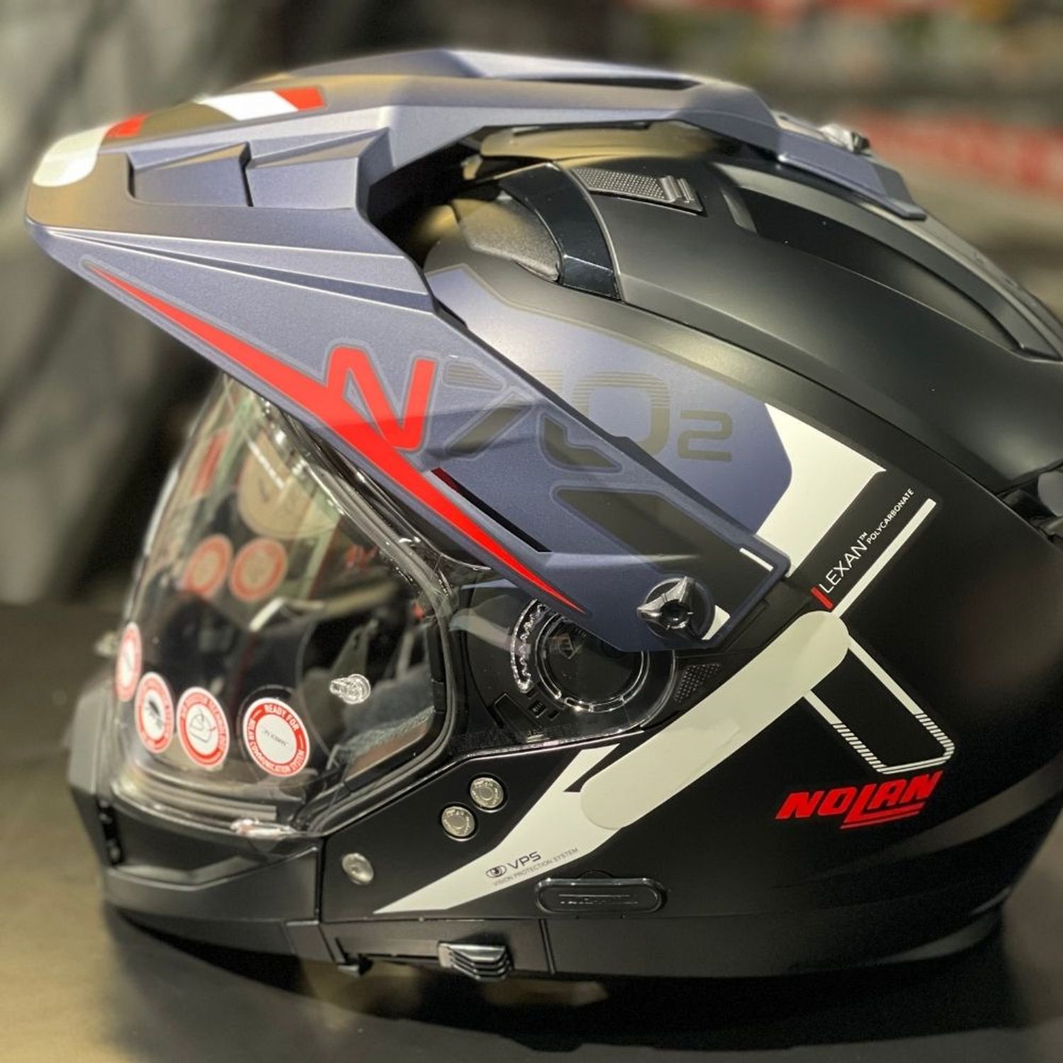 Capacete Nolan N70-2x Bungee Azul/Preto Fosco (38) - Nacar