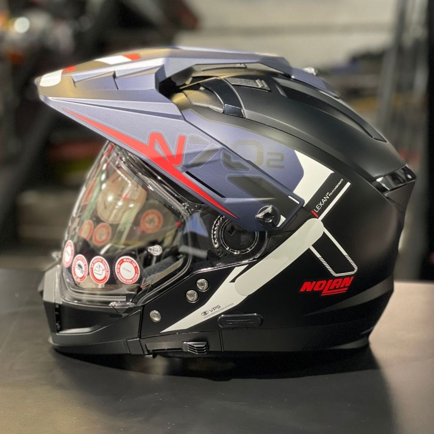 Capacete Nolan N70-2x Bungee Azul/Preto Fosco (38) - WebRacing