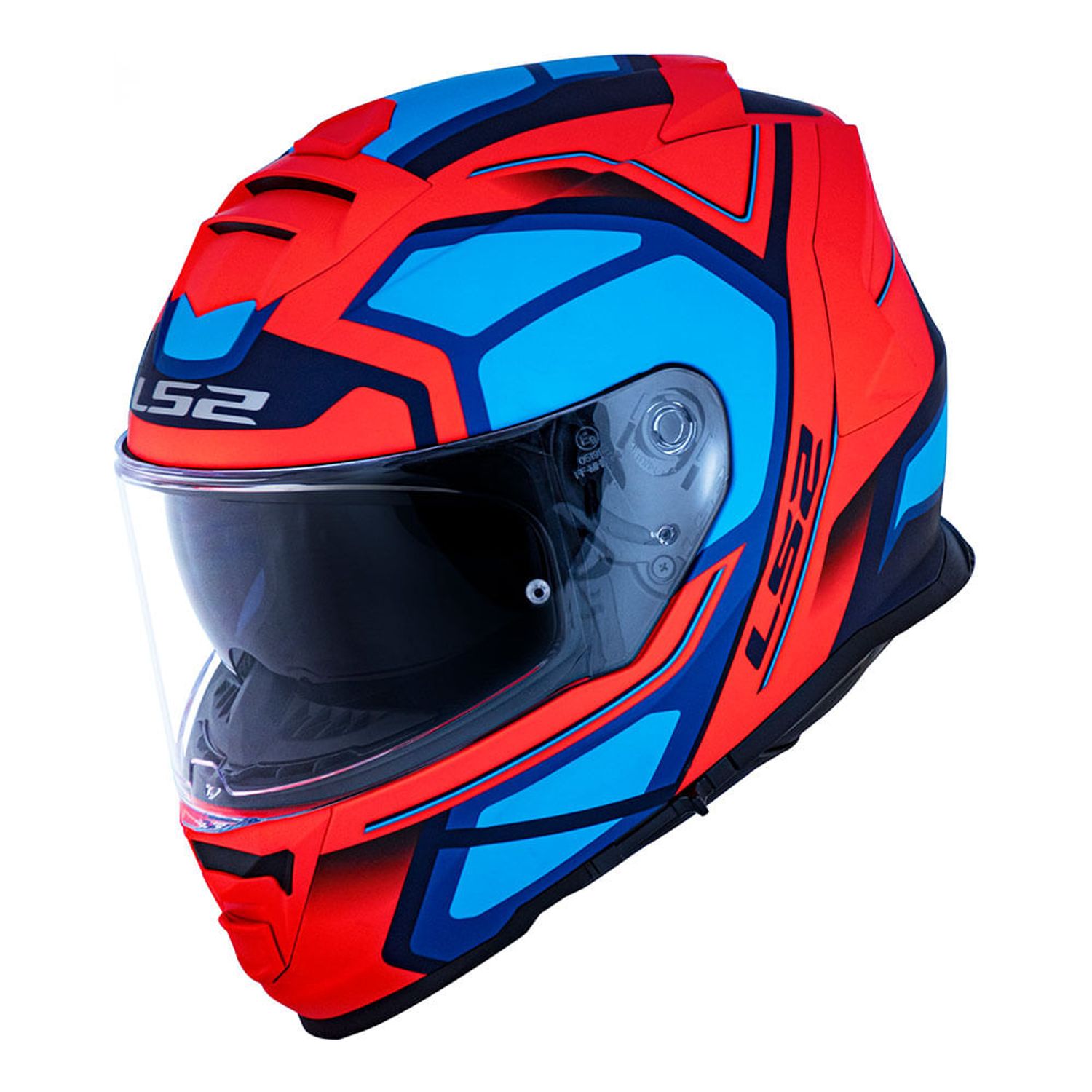 Capacete LS2 Storm FF800 Faster - Laranja E Azul - Nacar