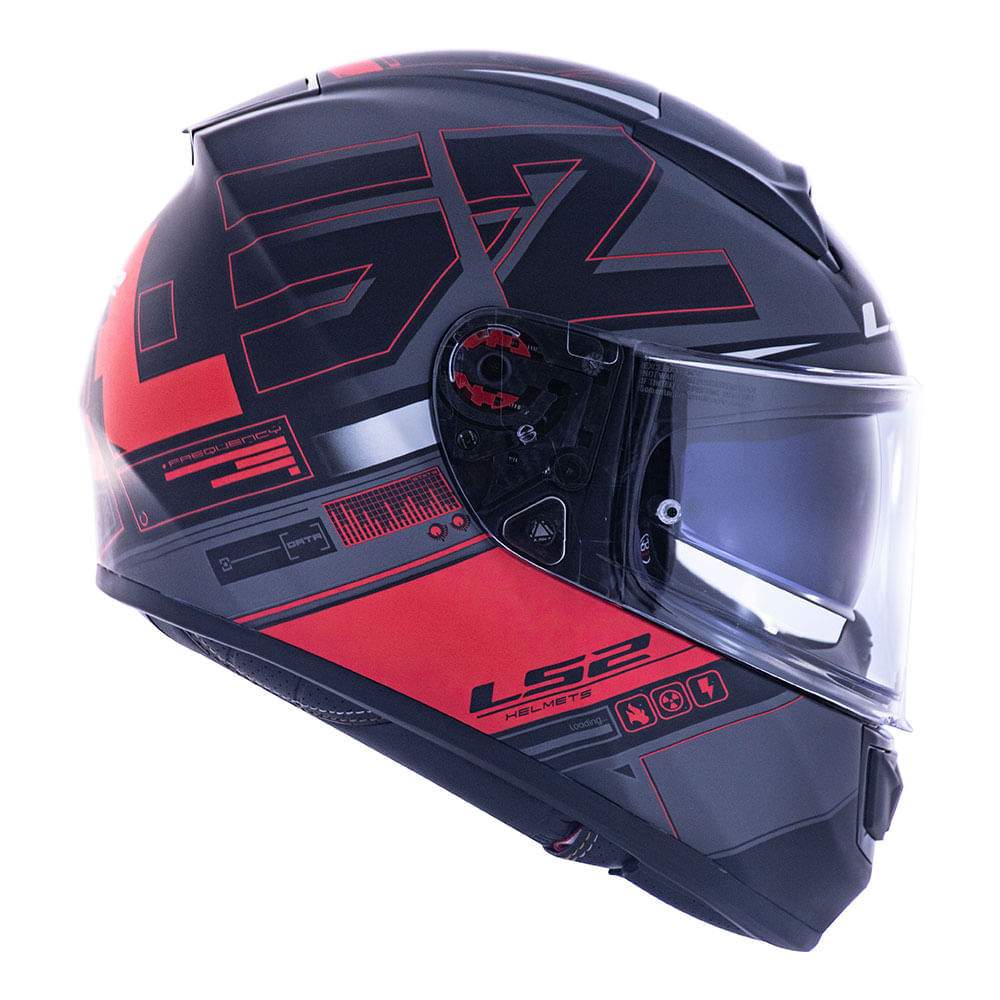 Capacete LS2 Vector Evo FF397 Frequency- Preto e Vermelho - Nacar