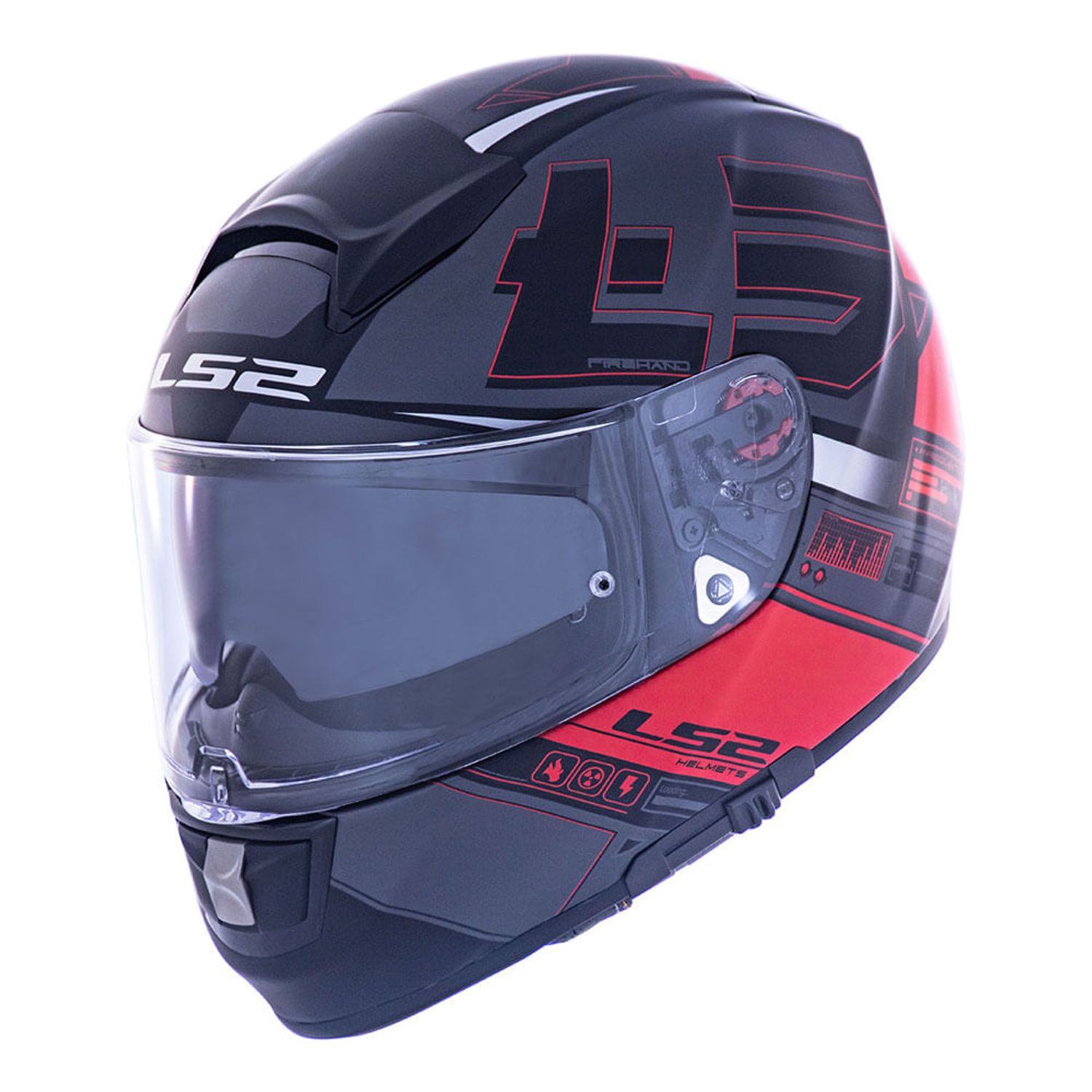 Capacete LS2 Vector Evo FF397 Frequency- Preto e Vermelho - Nacar