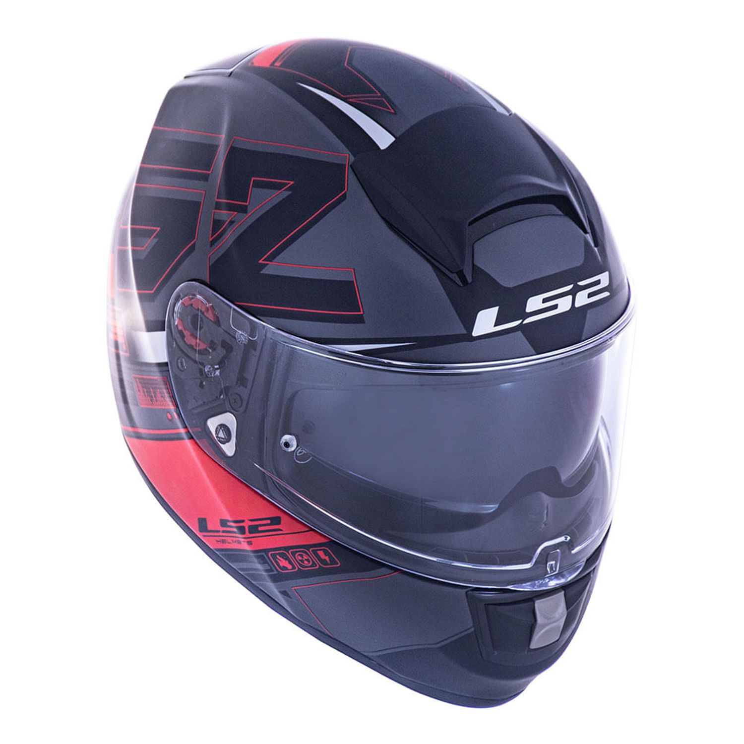 Capacete LS2 Vector Evo FF397 Frequency- Preto e Vermelho - Nacar