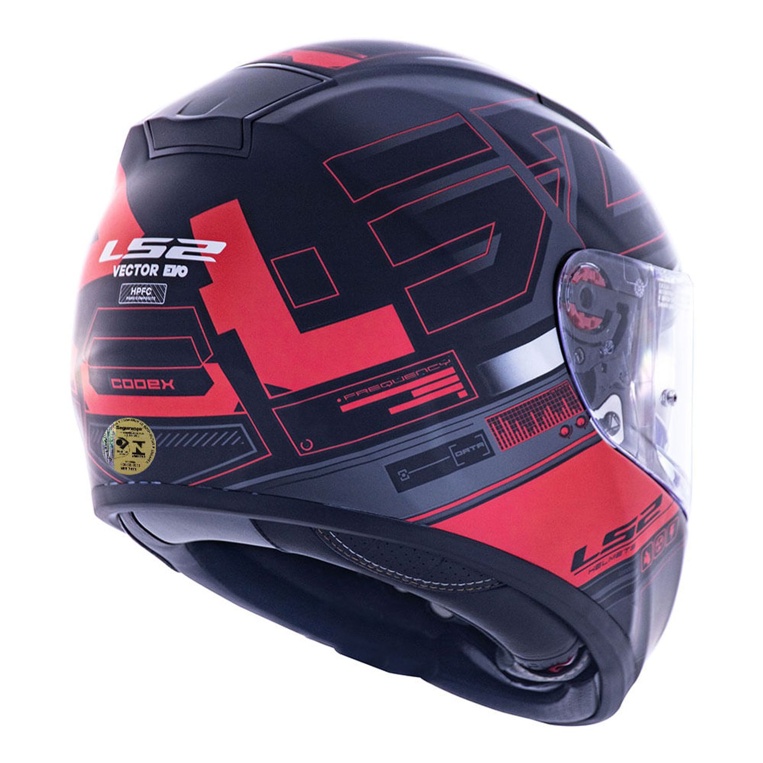 Capacete LS2 Vector Evo FF397 Frequency- Preto e Vermelho - WebRacing