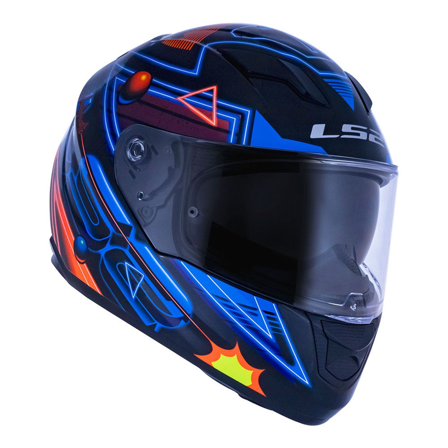 Capacete LS2 FF320 Stream Synth- Preto e Azul - Nacar