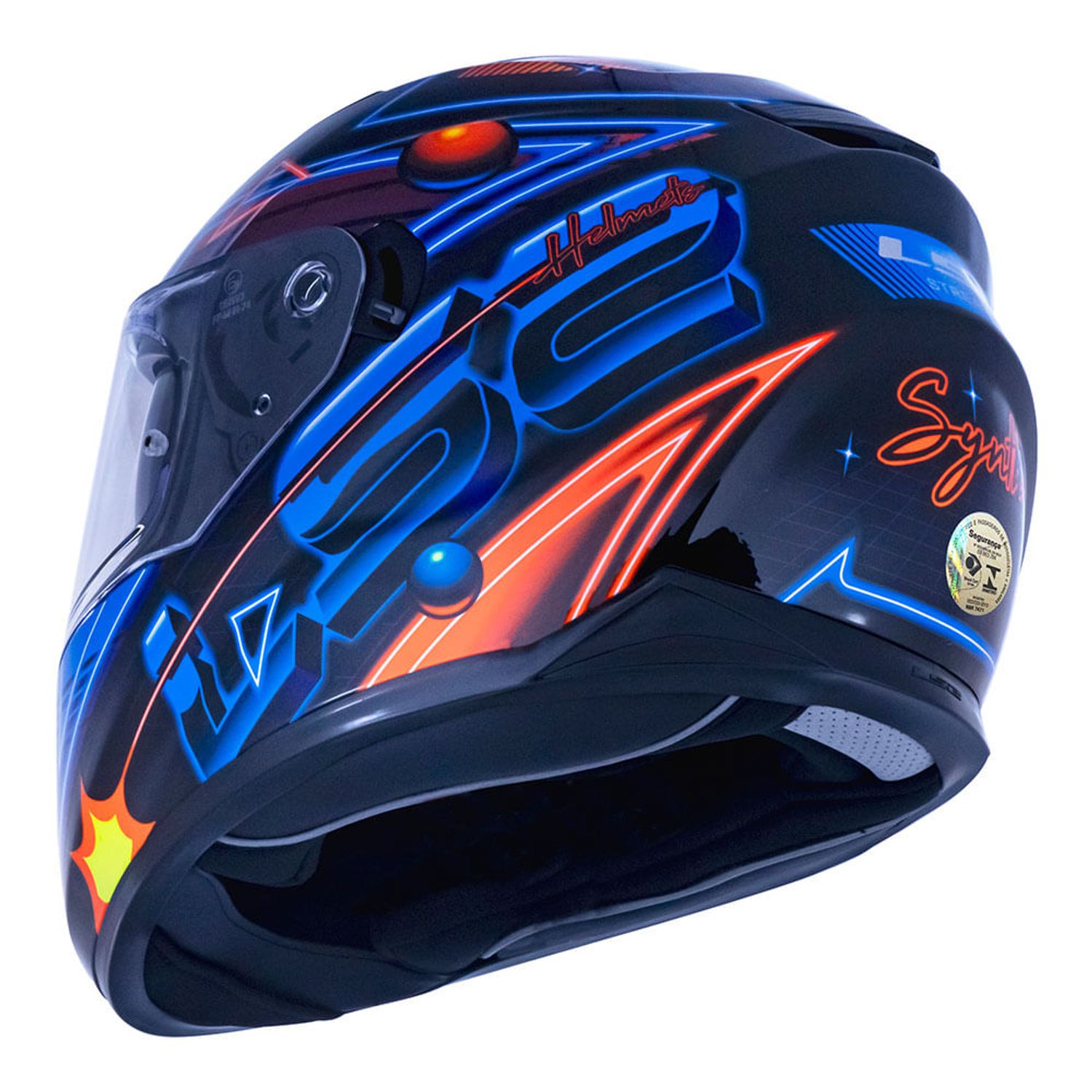 Capacete LS2 FF320 Stream Synth- Preto e Azul - novamotostore