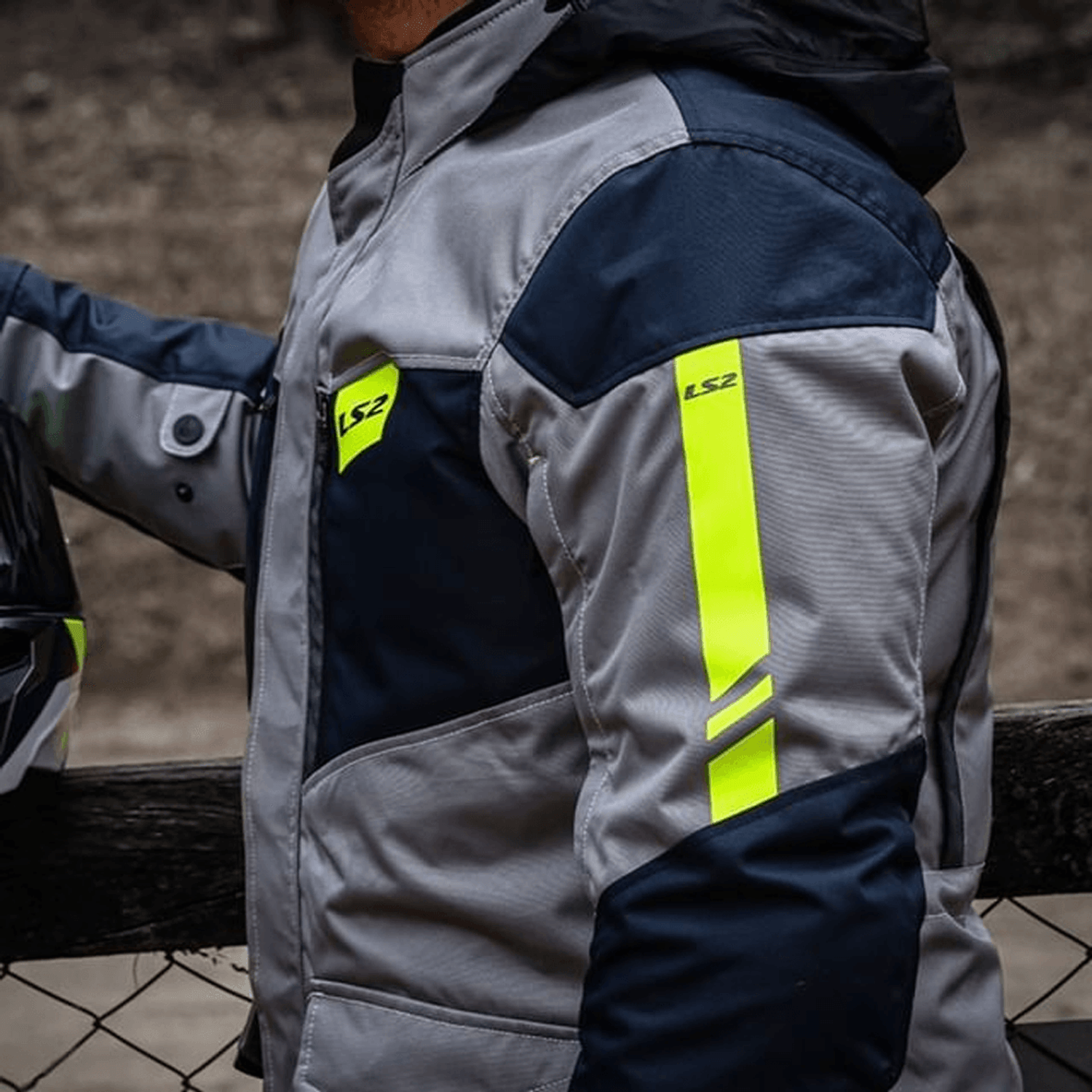 Jaqueta Moto LS2 Metropolis Evo Titanio Azul e Amarelo - Nacar