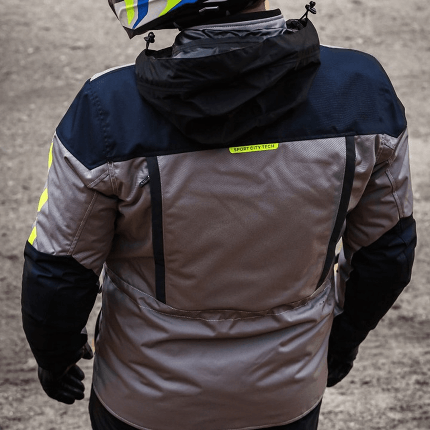 Jaqueta Moto LS2 Metropolis Evo Titanio Azul e Amarelo - Nacar