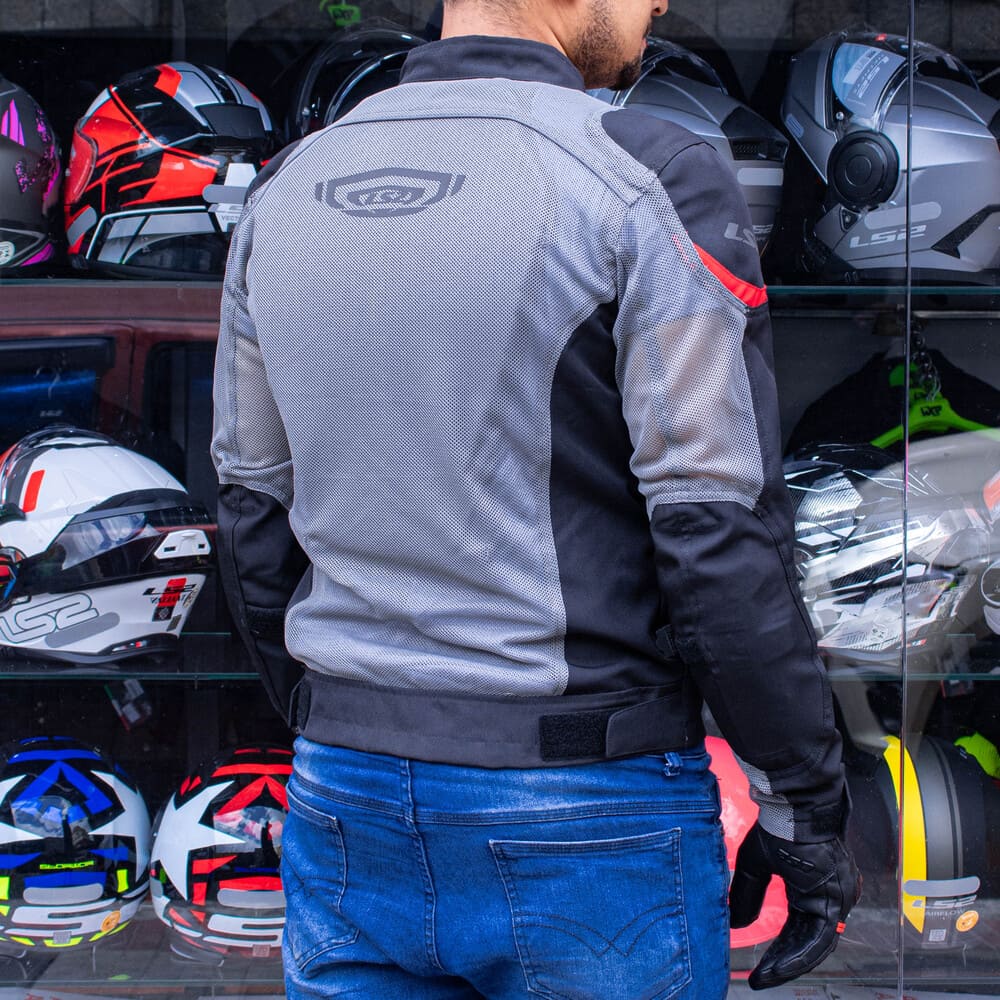 Jaqueta Moto LS2 Airy Ventilada Preto/cinza e Vermelho - Nacar