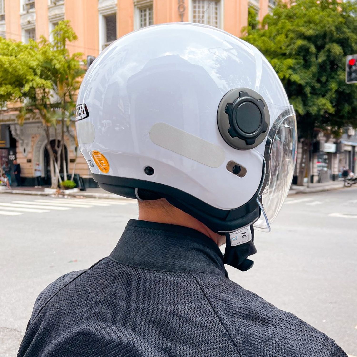 Capacete Moto Nzi Ringway Duo Branco - Nacar