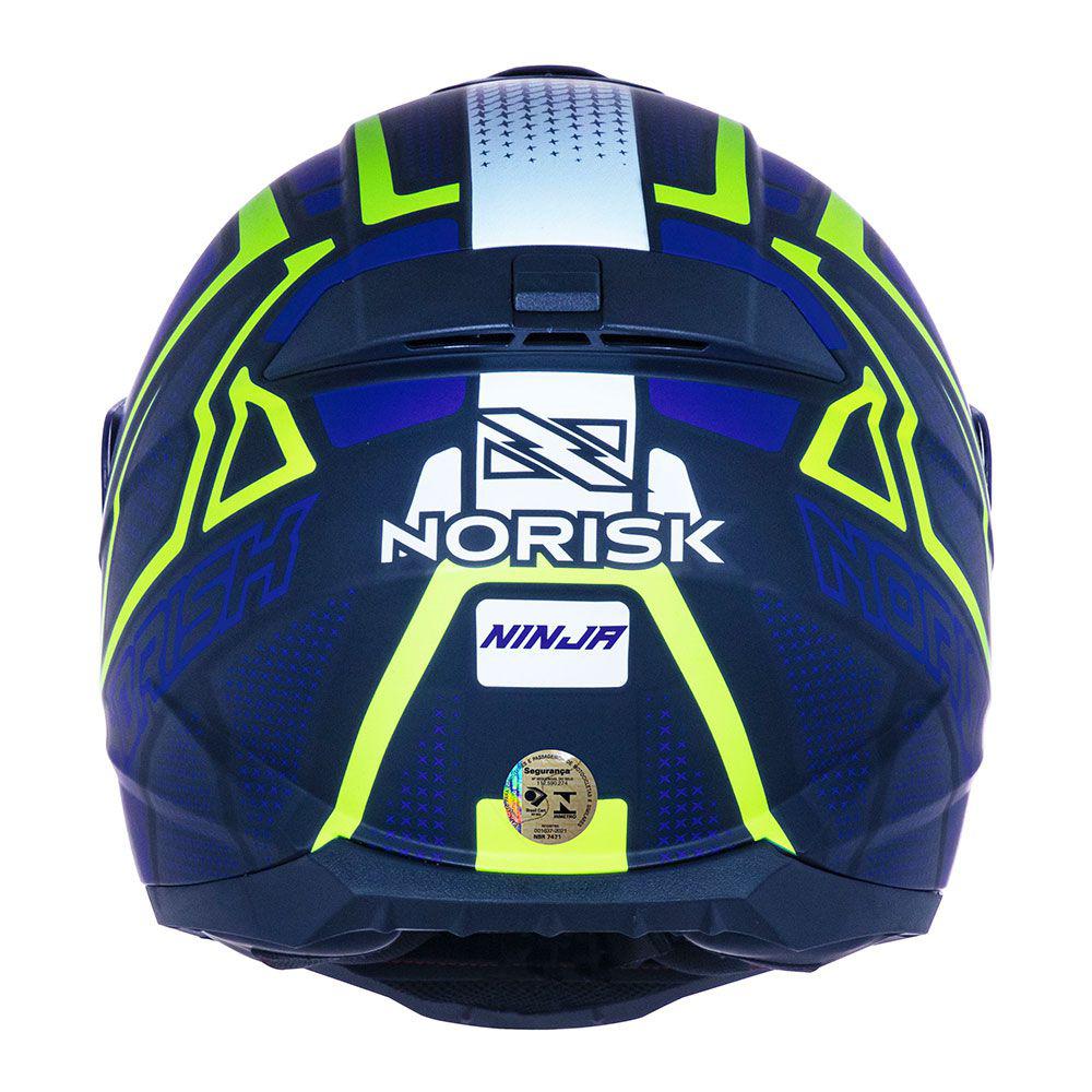 Capacete Norisk Razor Ninja Azul Amarelo - Nacar