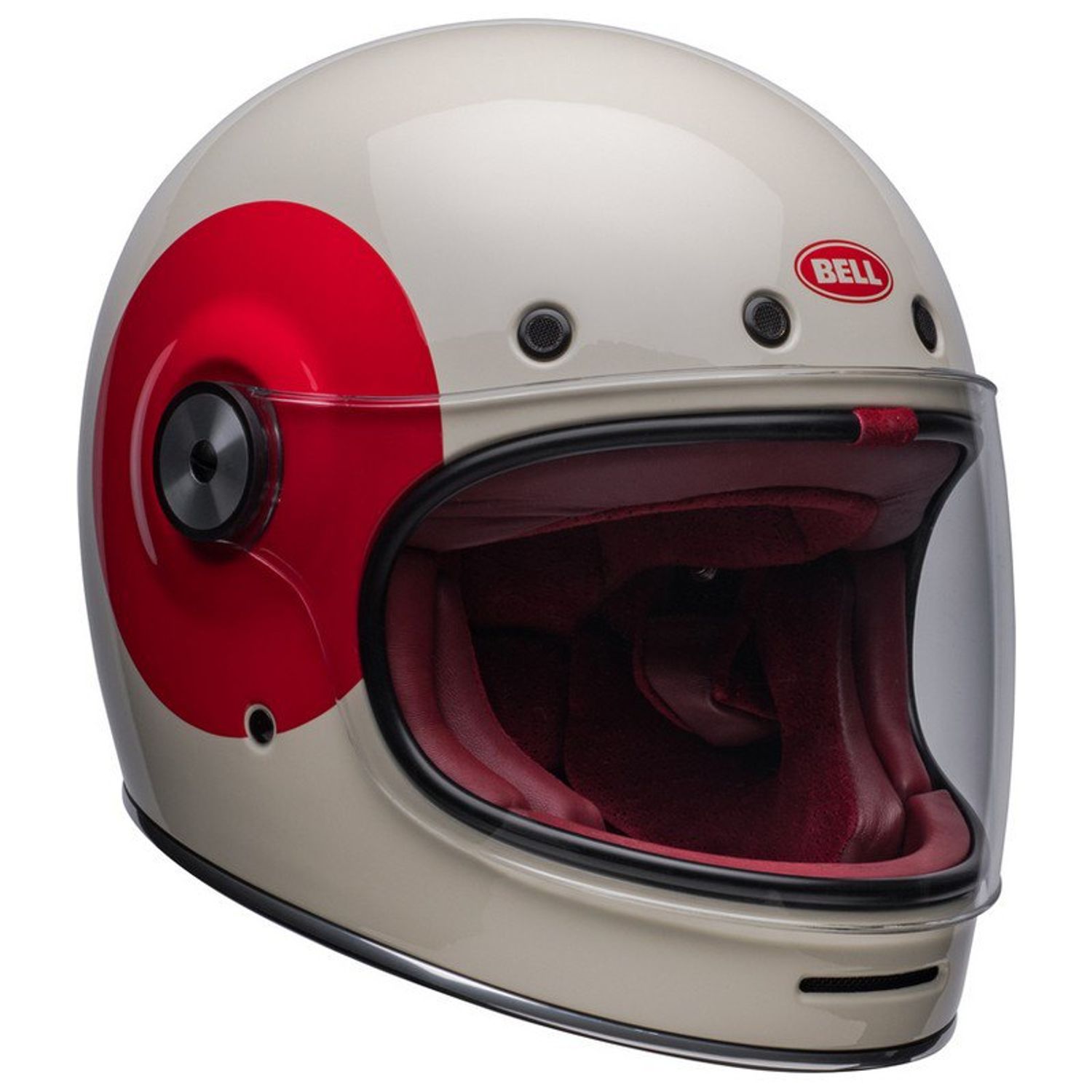 Capacete Bell Bullitt TT Vintage White Red Oxblood - Nacar