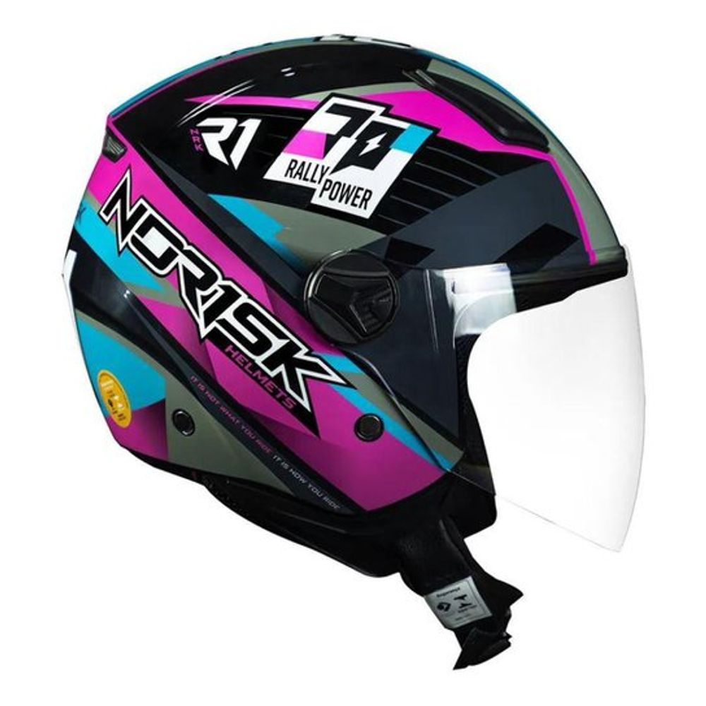 Capacete Norisk Orion R1 Rosa e Azul - WebRacing