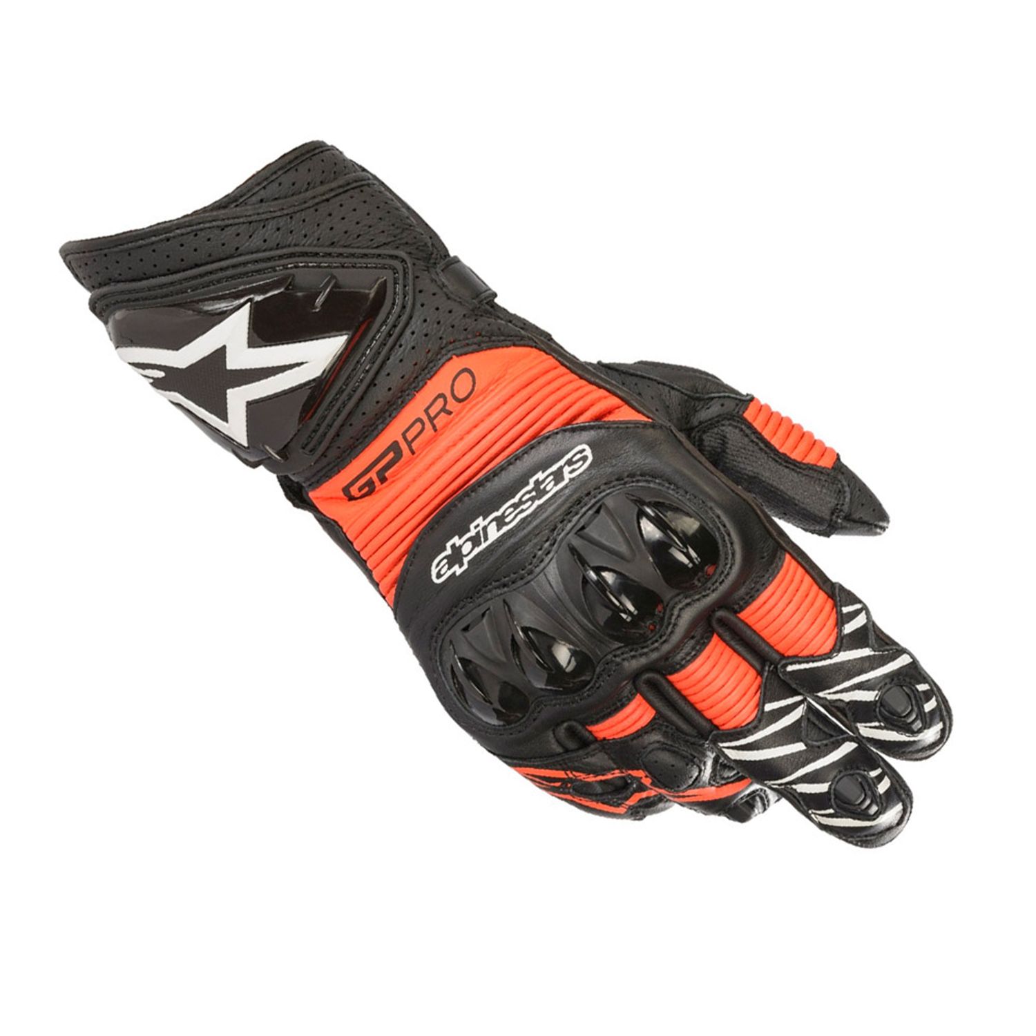 Luva Moto Alpinestars GP Pro R3 Preto Vermelho fluo - Nacar