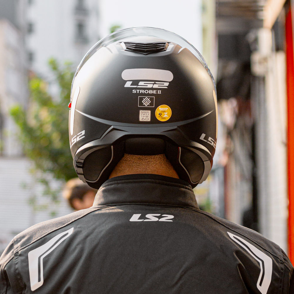 Capacete LS2 Strobe II FF908 Mono Preto Fosco - Nacar