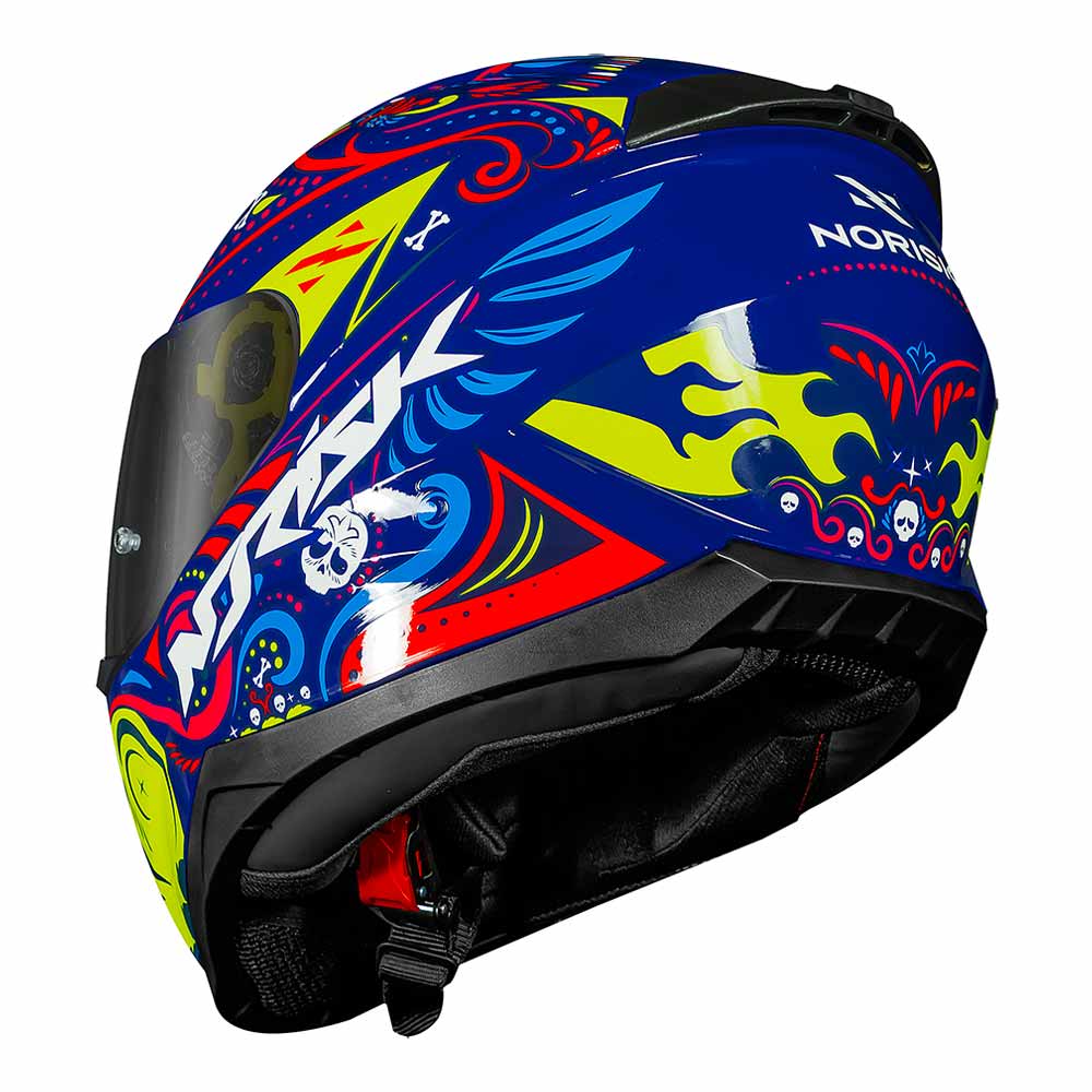 Capacete Norisk Razor Circus Azul Amarelo - Nacar